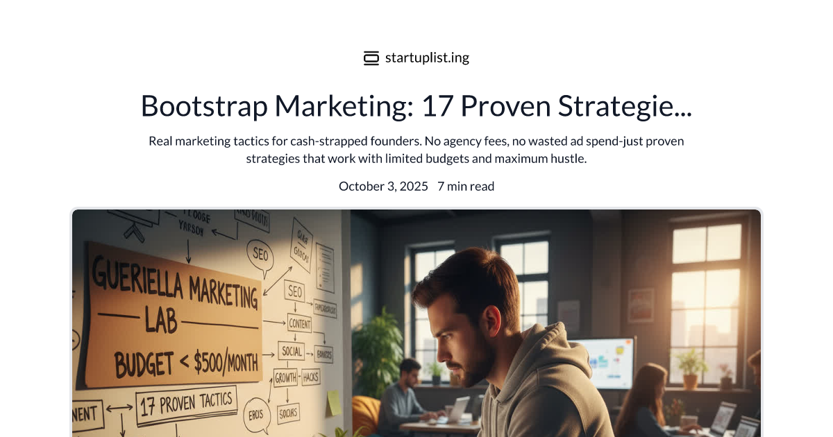 Bootstrap Marketing: 17 Proven Strategies to Grow Your Startup on $500 ...